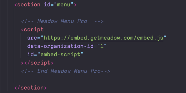 Menu Pro eCommerce | Meadow